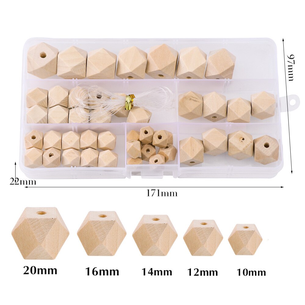 Wooden Beads Combination Set Loose Multi-Size Roun... – Vicedeal