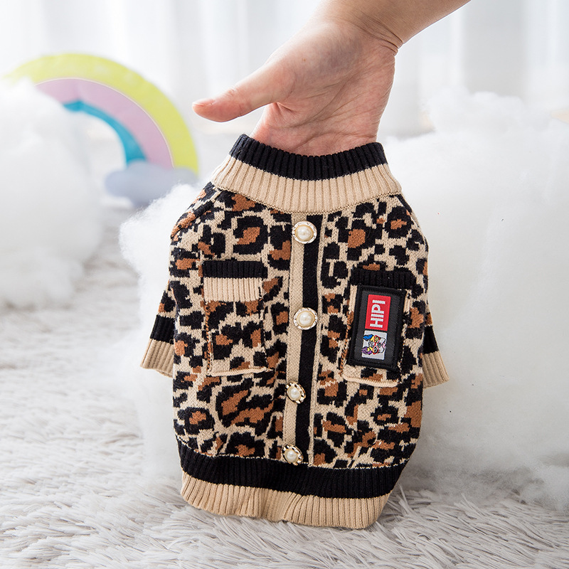 Cute Leopard Print Cotton Down Jacket Pet Warm Clo... – Grandado