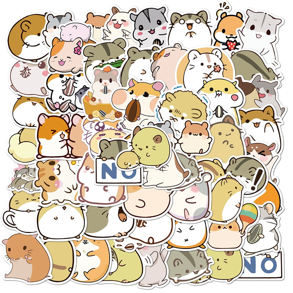 50 pcs/set Cute Hamster Baby Waterproof Stickers T... – Grandado