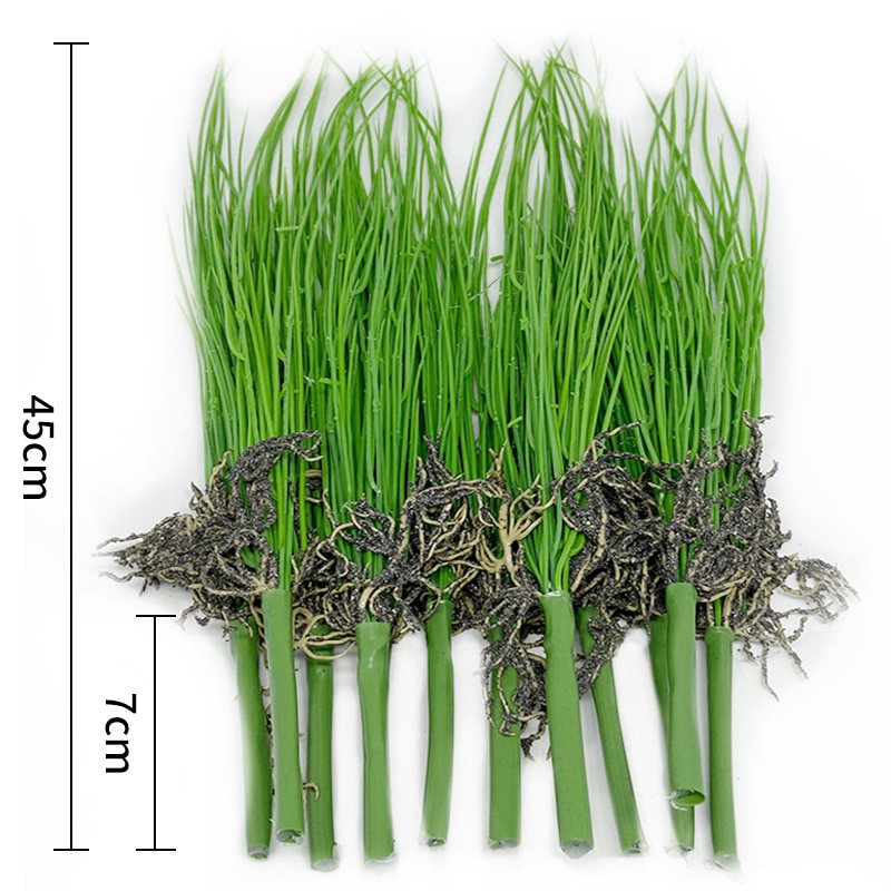 45CM Green Artificial Onion Grass Bundle Plastic S... – Vicedeal