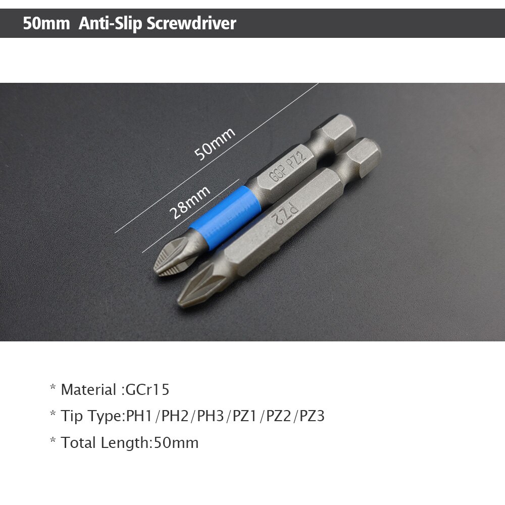10 Stks/partij 50Mm Pz/Ph Anti Slip Pozidrive Bits... – Grandado