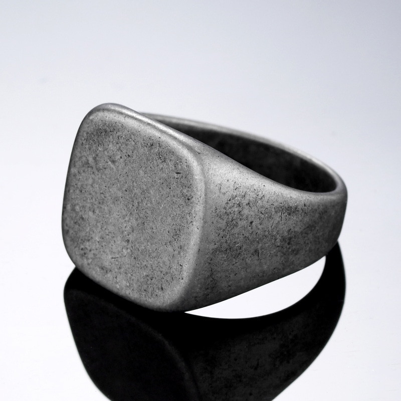 Restore 316L Stainless Steel ring High Signet Soli... – Grandado