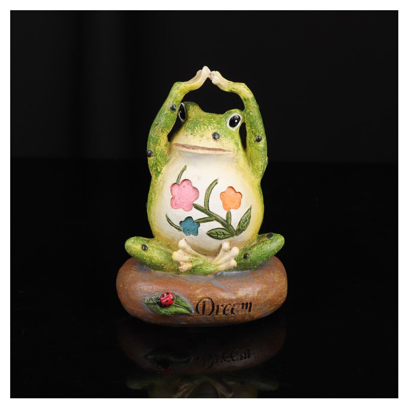 Cute Yoga Frogs Statue Decorative Sitting Frog Out... – Grandado