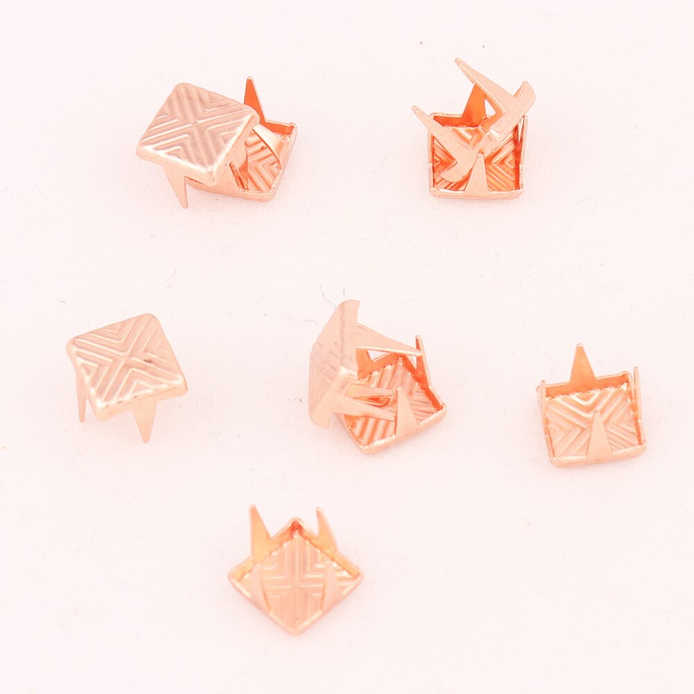 7mm Rose gold Square Spikes Garment Rivets for Clo... – Grandado