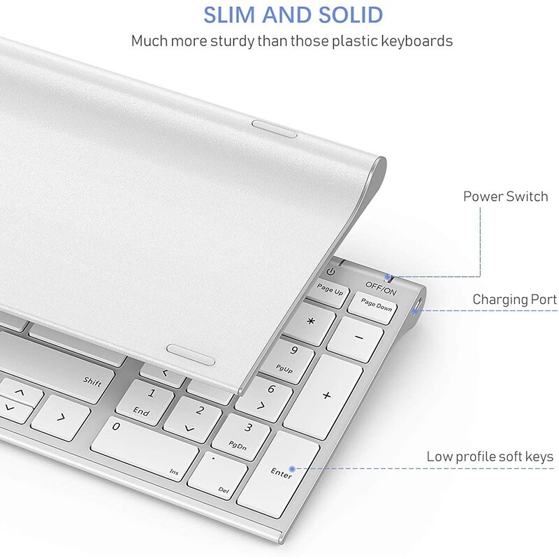 Seenda 2.4G Oplaadbare Toetsenbord Set Aluminium W... – Vicedeal