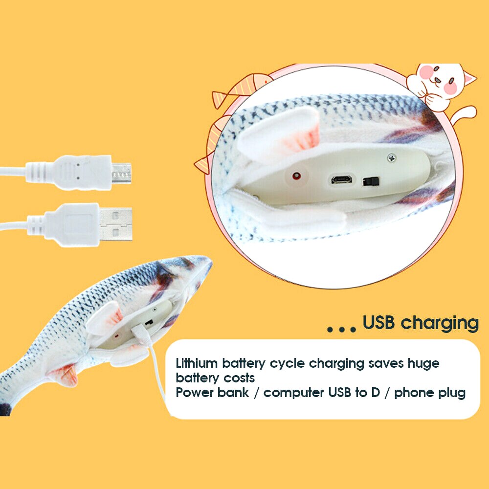Electronic Cat Toy 3D Fish Electric USB Charging S... – Grandado