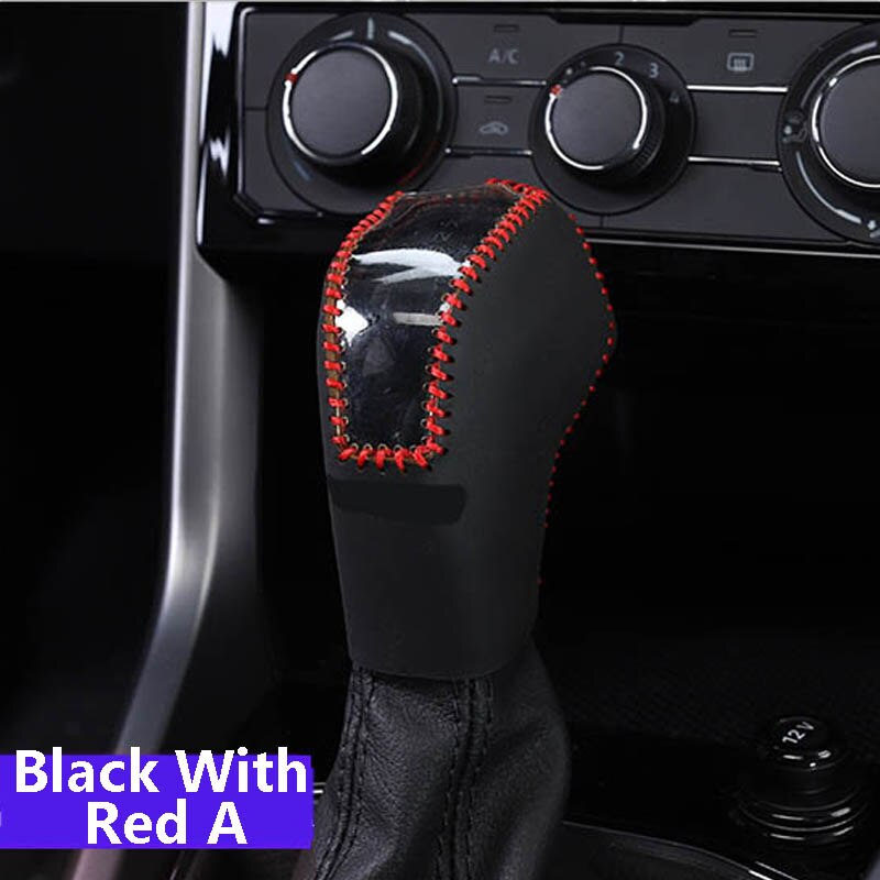 Car Leather Gear Shift Knob Cover Handbrake Sleeve... – Grandado