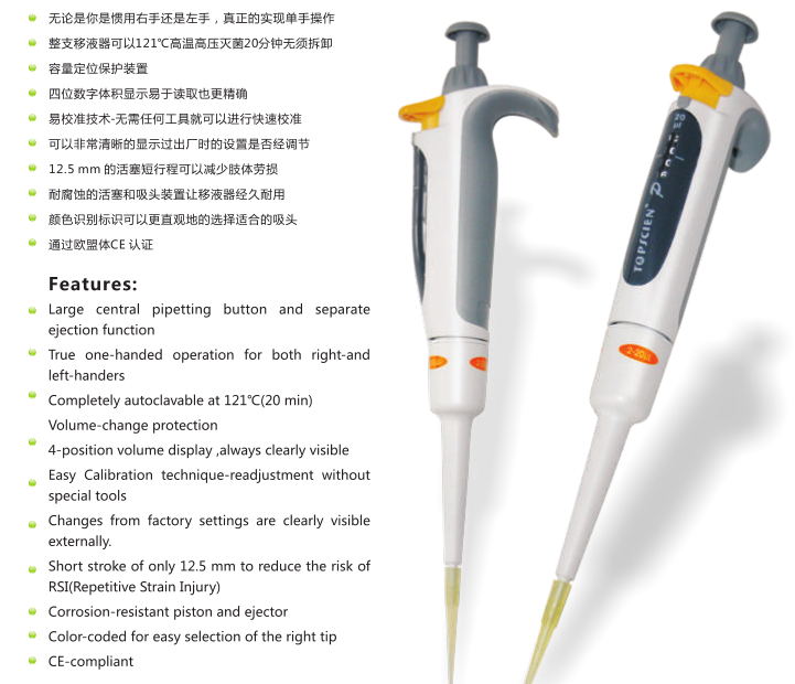 2-20ul Transfer Pipette Single Channel Adjustable ... – Grandado