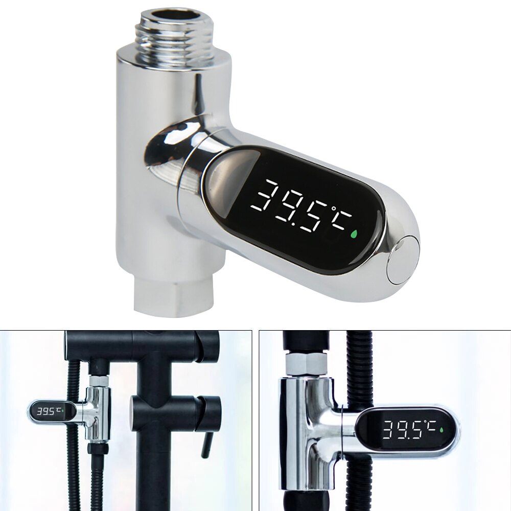 LED Display Water Shower Thermometer Self-Generati... – Grandado