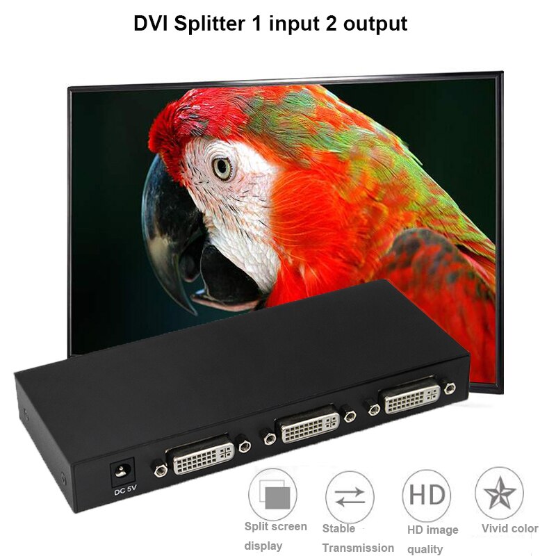 DVI Splitter 1X2 DVI-D Distributor 1 In 2 Out 1920... – Vicedeal