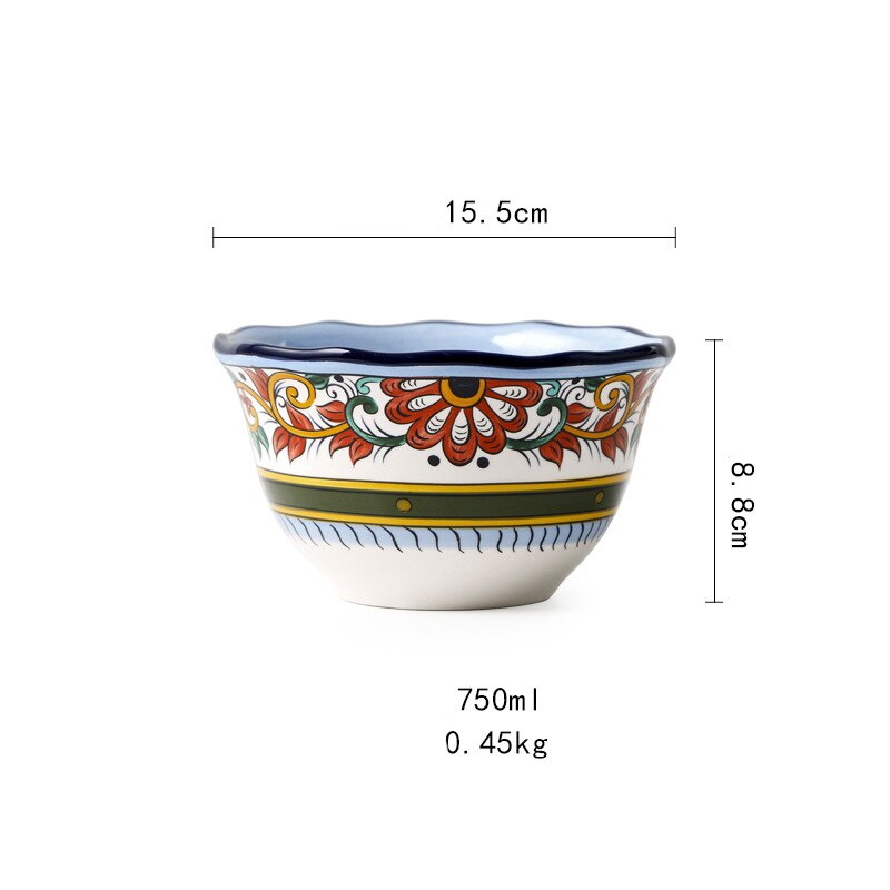 European Style Ceramic Retro Dinner Plates Square ... – Vicedeal