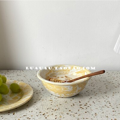 ins style enamel enamel splash ink mug water cup c... – Vicedeal