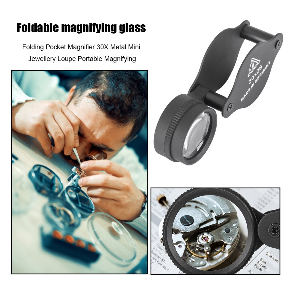 Draagbare Handheld Folding Pocket Vergrootglas 30X... – Vicedeal