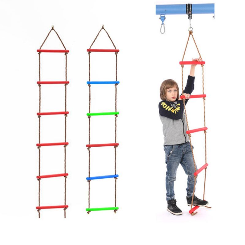 Wooden Rungs PE Rope Ladder Children Climbing Toy ... – Grandado