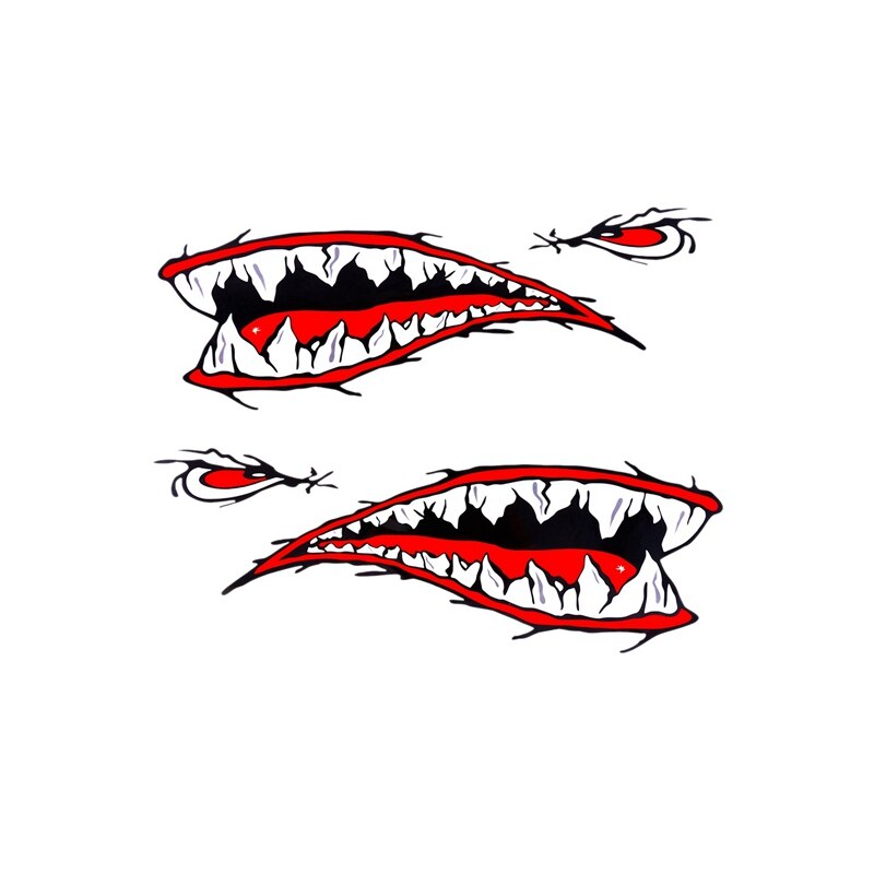 2Pcs Waterdichte Vinyl Decal Haaientanden Voor Kay... – Grandado