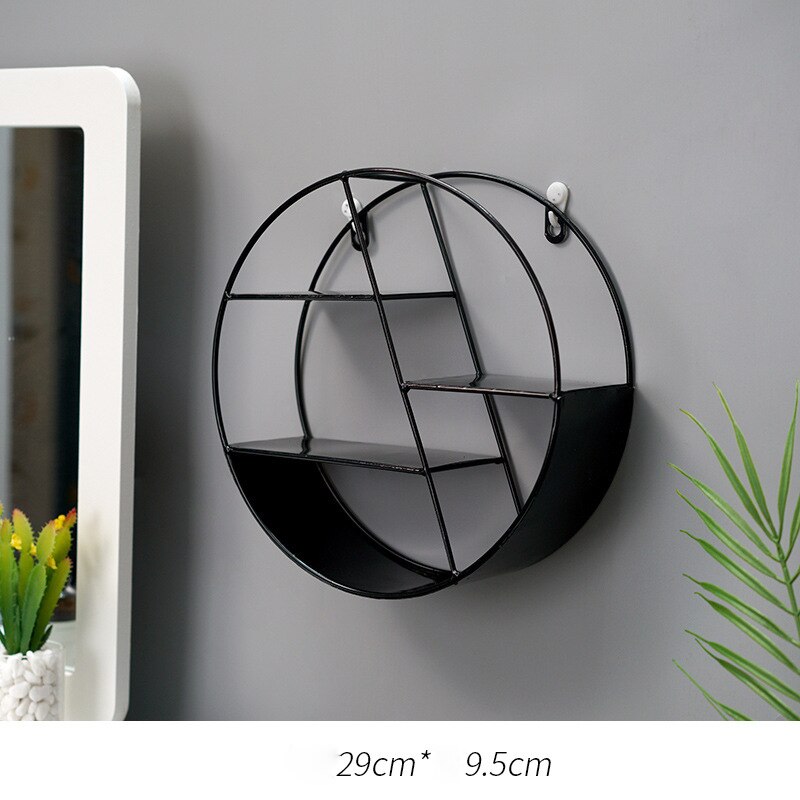 Iron Ronde Zeshoekige Raster Muur Opbergrek Muur O... – Grandado