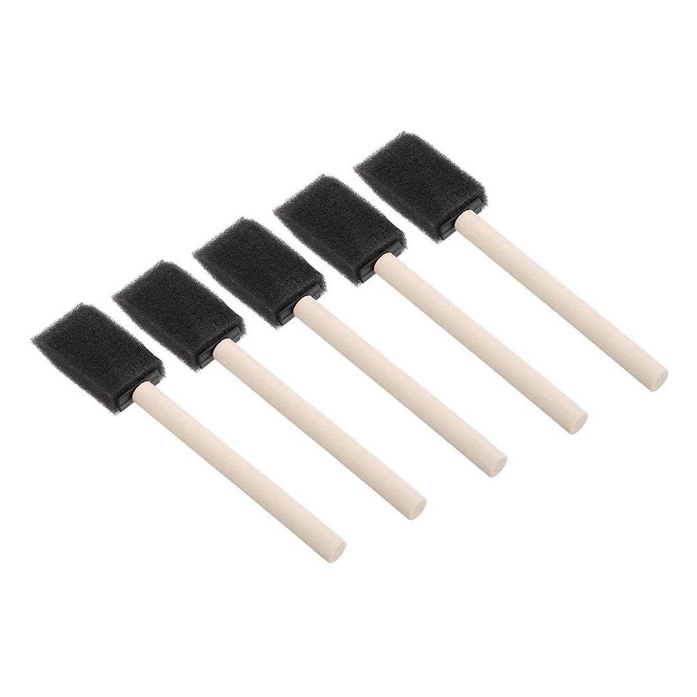 1 inch Foam Sponge Wood Handle Paint Brush Set Sup... – Grandado