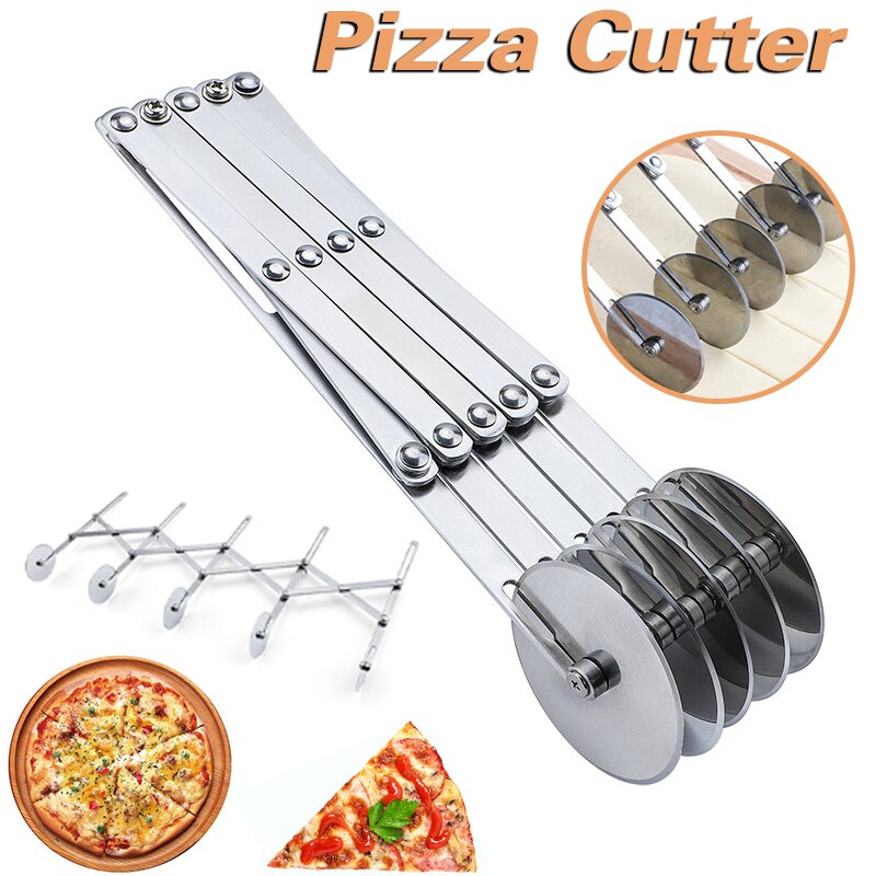 5 Wheel Pastry Cutter Stainless Steel Pizza Slicer... – Grandado