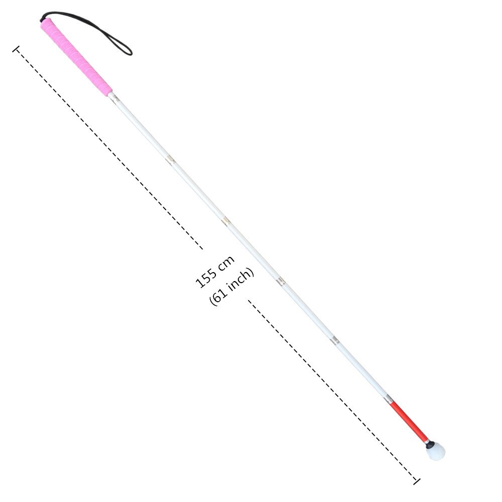 Pink Handle. 7-Section Aluminum White Cane,125 cm-... – Grandado
