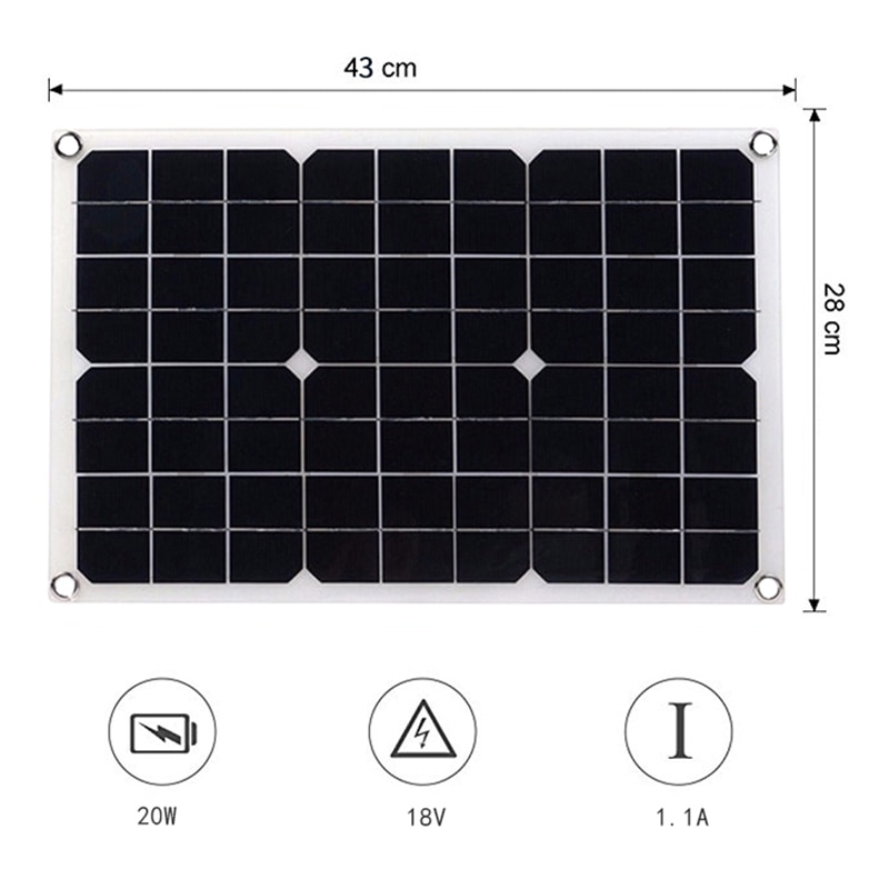 20W 18V Mono Solar Panels Battery Charger Trickle ... – Grandado