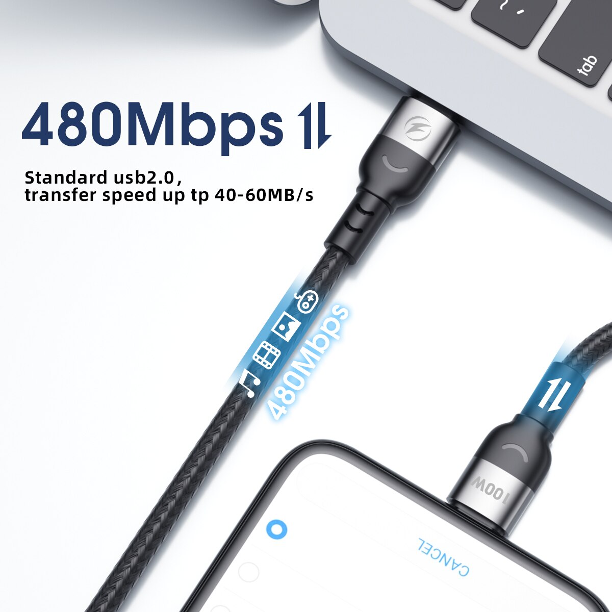 60W 100W USB C to USB Type C Cable 3M PD Quick Cha... – Vicedeal
