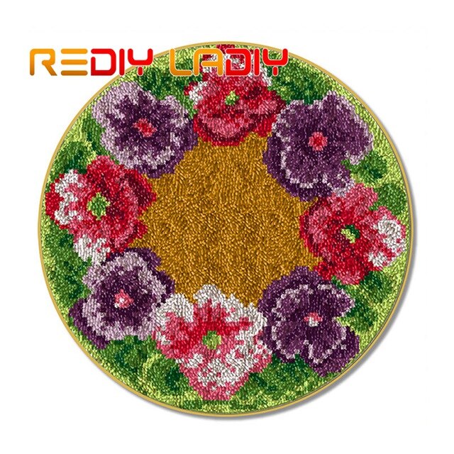 Spärrkrok matta vallmo krans virka matta matta 100... – Grandado