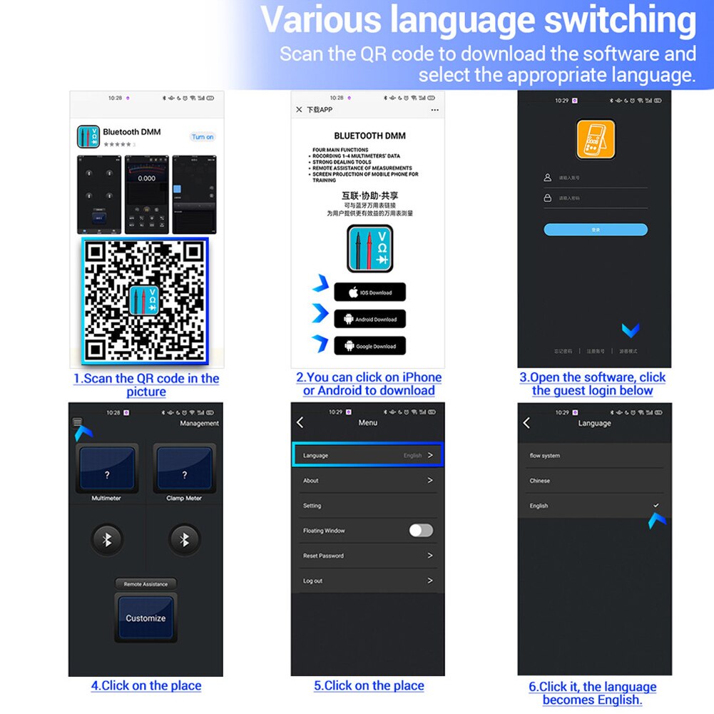 AN9002 APP Smart True Rms Bluetooth Digital Multim... – Grandado