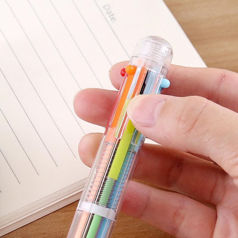 6 In1 Plastic Pens With Multi-color Models Multi-c... – Grandado