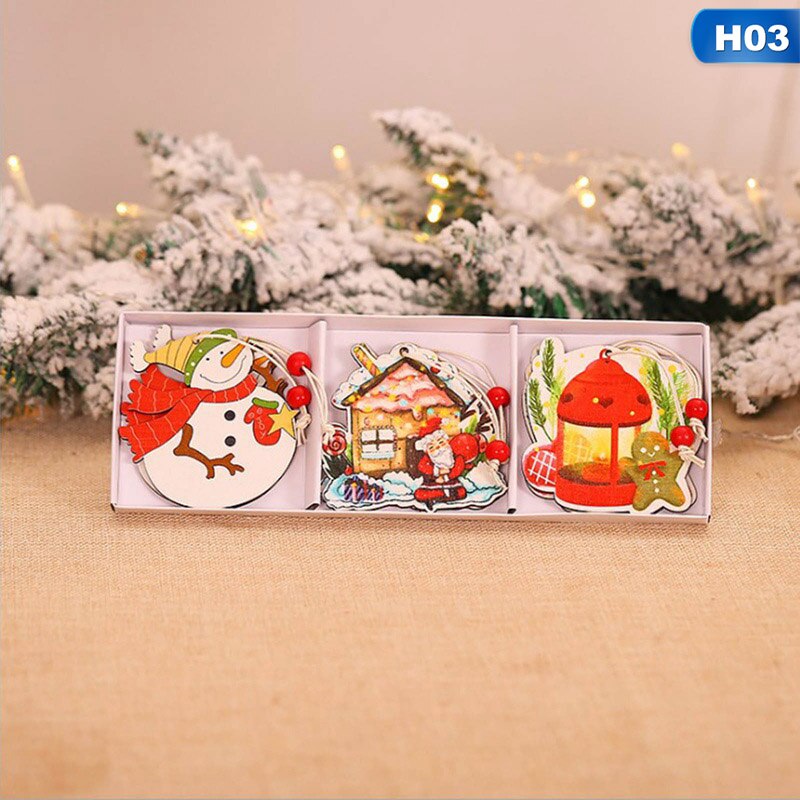 6PCS Cute Christmas Painted Wooden Pendant DIY Sno... – Grandado