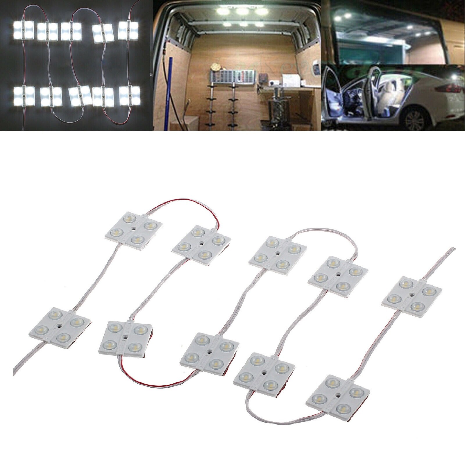40 Led White Car Interior Reading Lights Waterproo... – Vicedeal