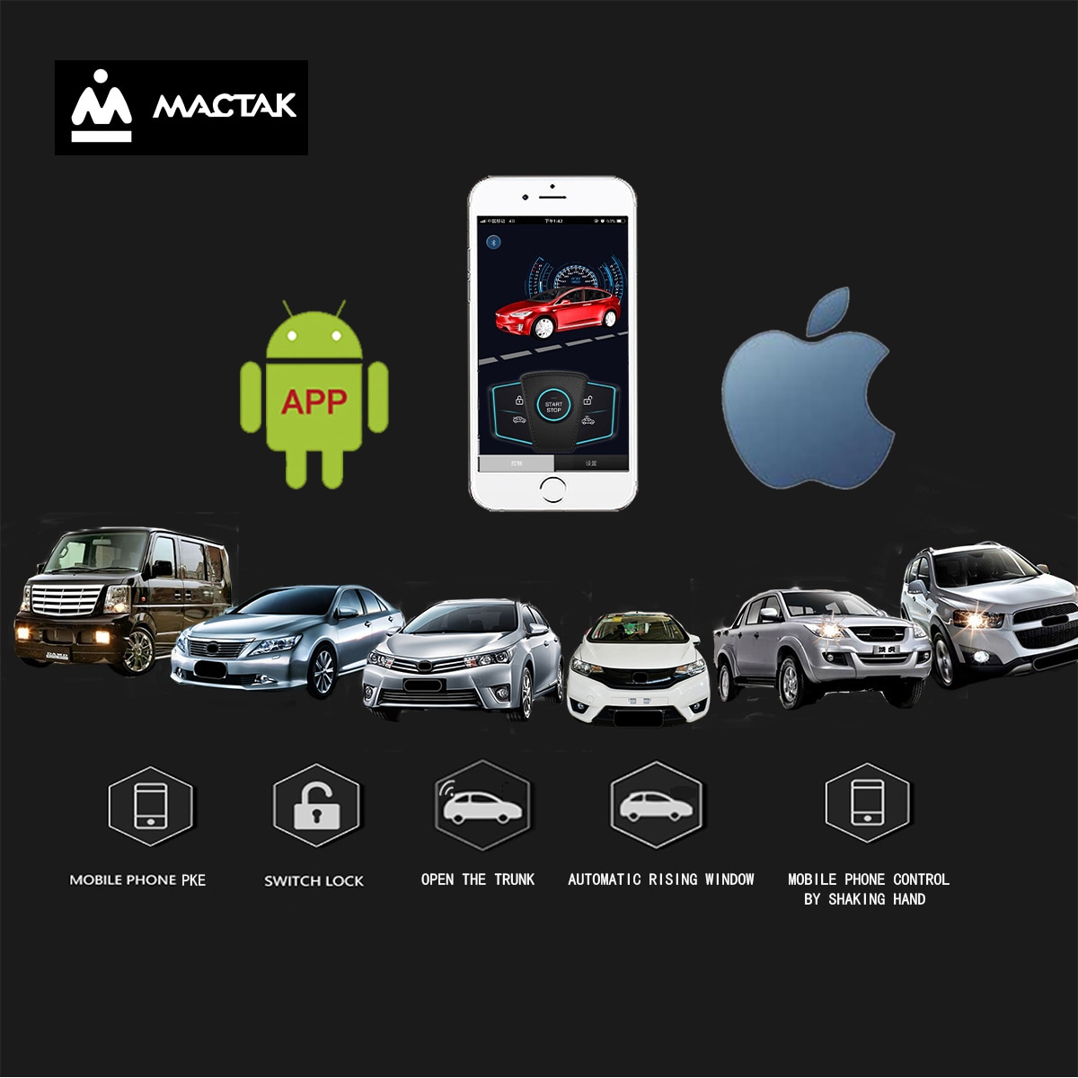 Universal PKE Smart Key Smartphone Remote Start St... – Grandado