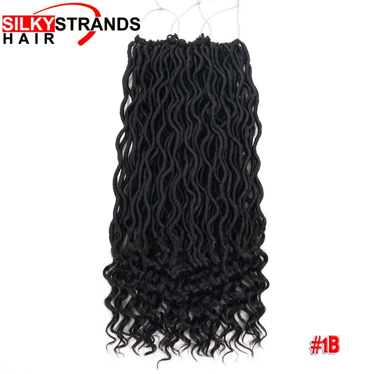 Silky Strands Curly Goddess Faux Locs Crochet Hair... – Vicedeal