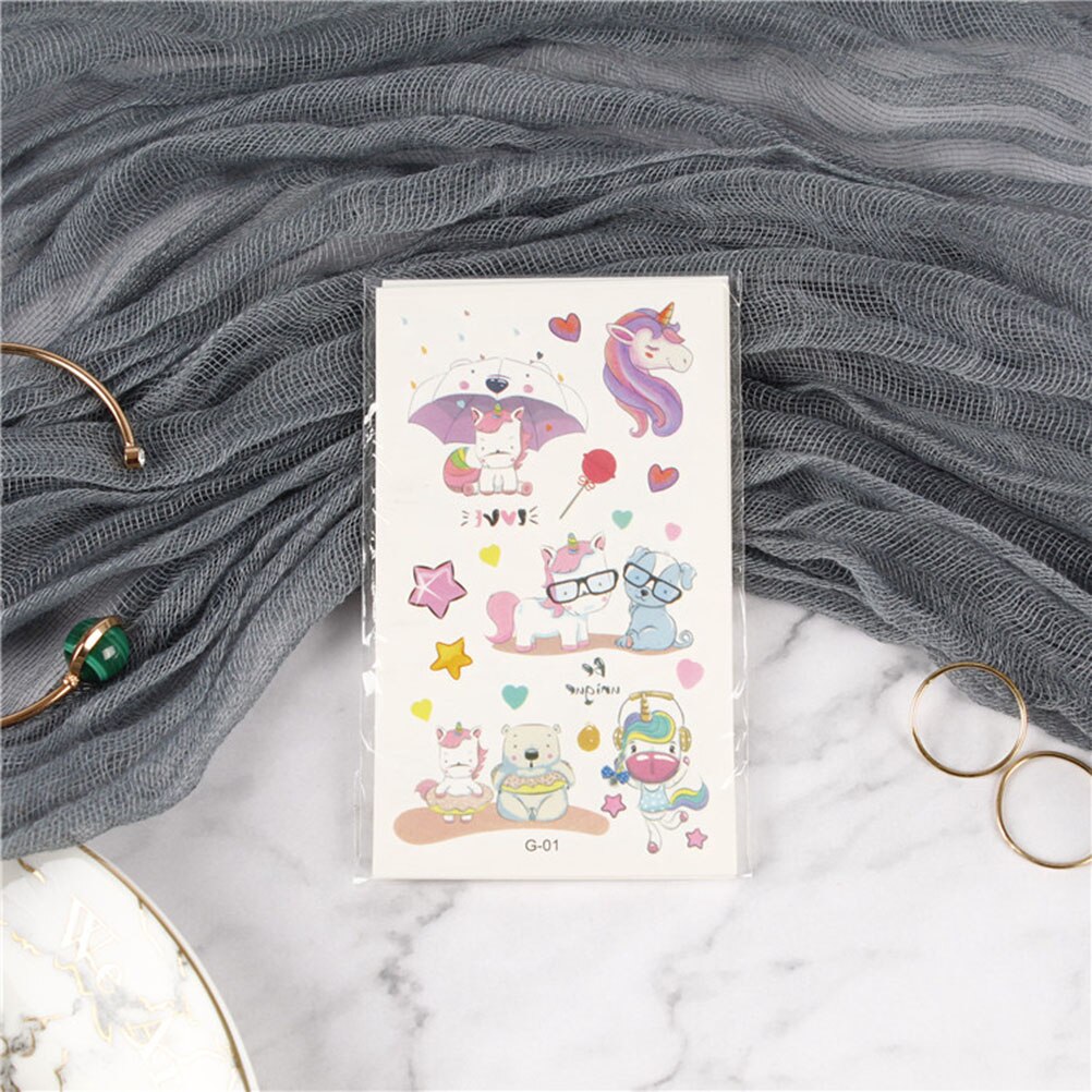 10 Sheet Cartoon Unicorn Temporary Tattoos Sticker... – Grandado