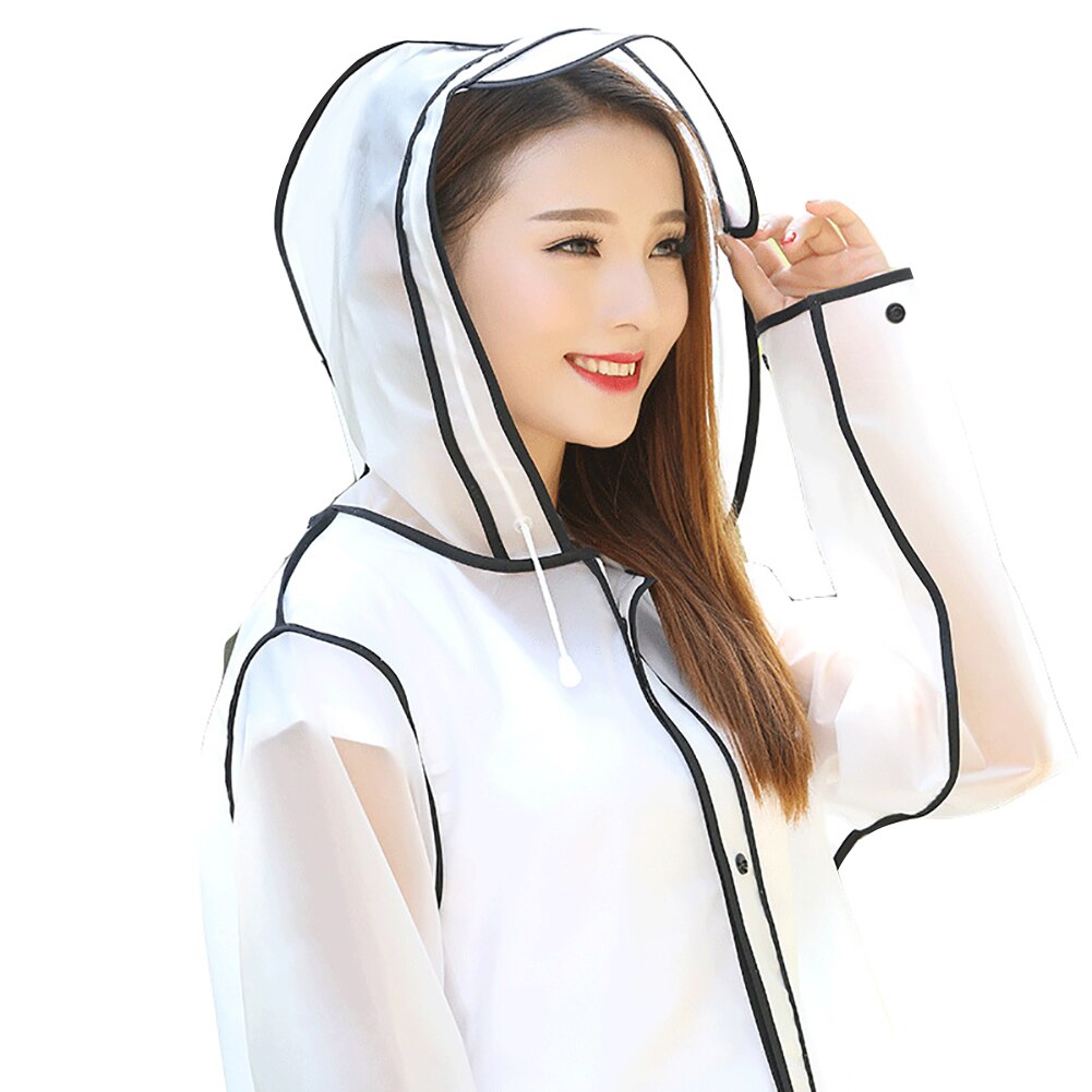 Transparent Unisex Women Raincoat Men Black Rain C... – Grandado