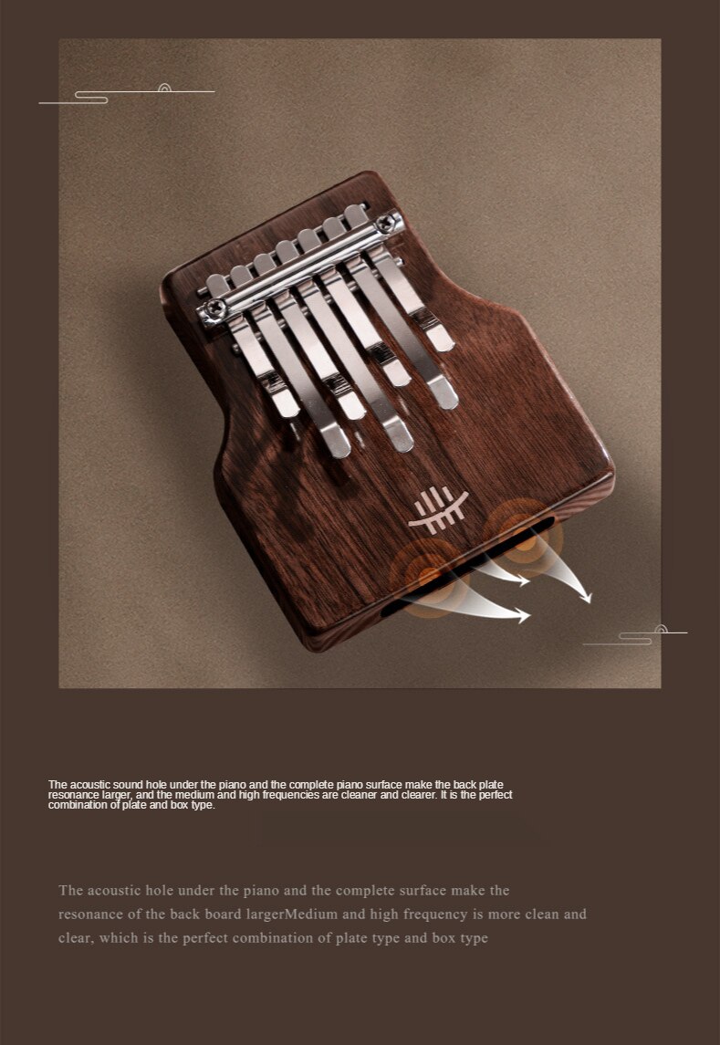 7 Keys Kalimba Mahogany Thumb Piano Reed 7 Key Mus... – Vicedeal