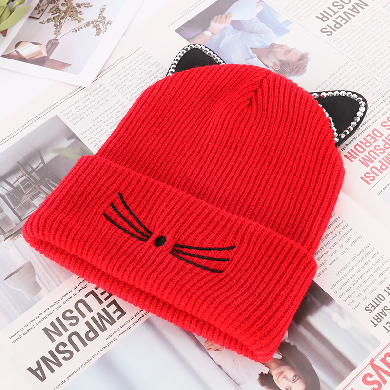 Leuke Hoed Met Oren Warm Vrouwelijke Cap Gebreide ... – Vicedeal