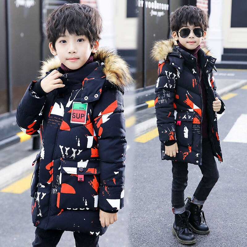 Jongens Parker Herfst/Winter Katoenen Jas Camoufla... – Vicedeal
