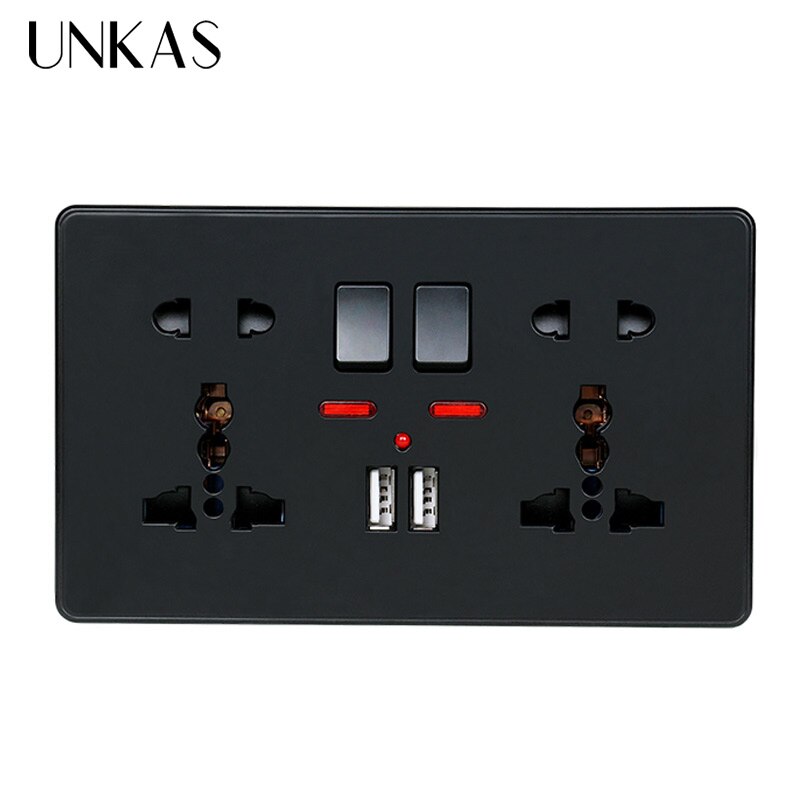 UNKAS Wall Power Socket Double Universal 5 Hole Sw... – Grandado