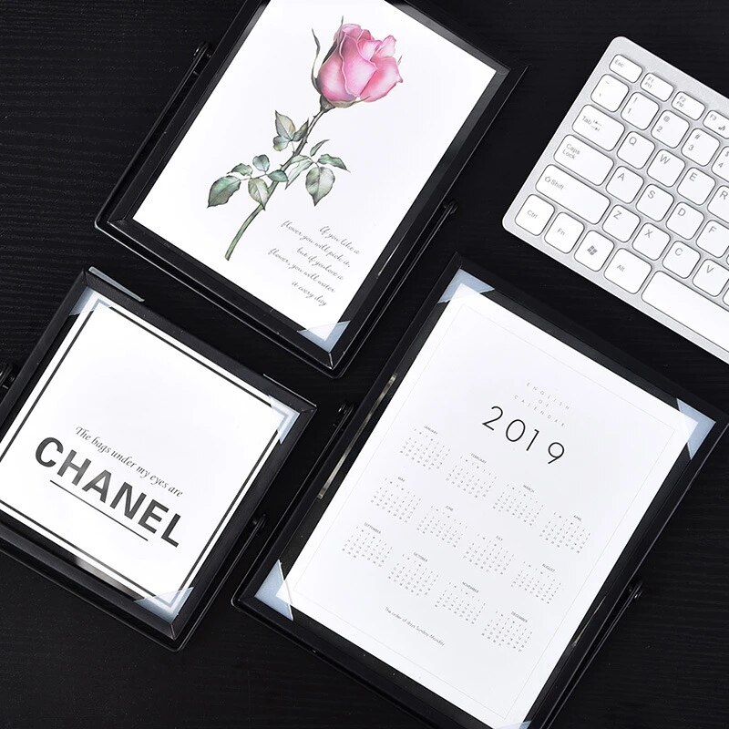 Nordic Geometric Metal Photo Frame Gold Glass Phot... – Grandado