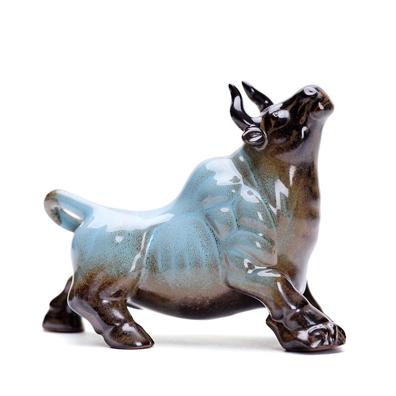 Bull Sculpture Ceramic Bulls Statue Home Decor Sta... – Grandado