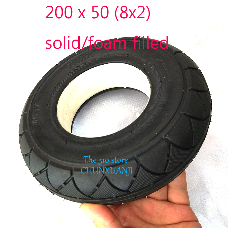 Solid Tubeless Tire 200 x 50 (8x2) solid/foam fill... – Grandado