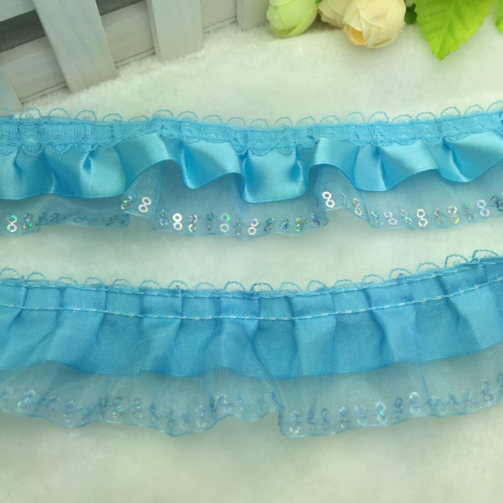 45mm 1/3/5 yards 3-Layer Sky Blue Beautiful sequin... – Grandado