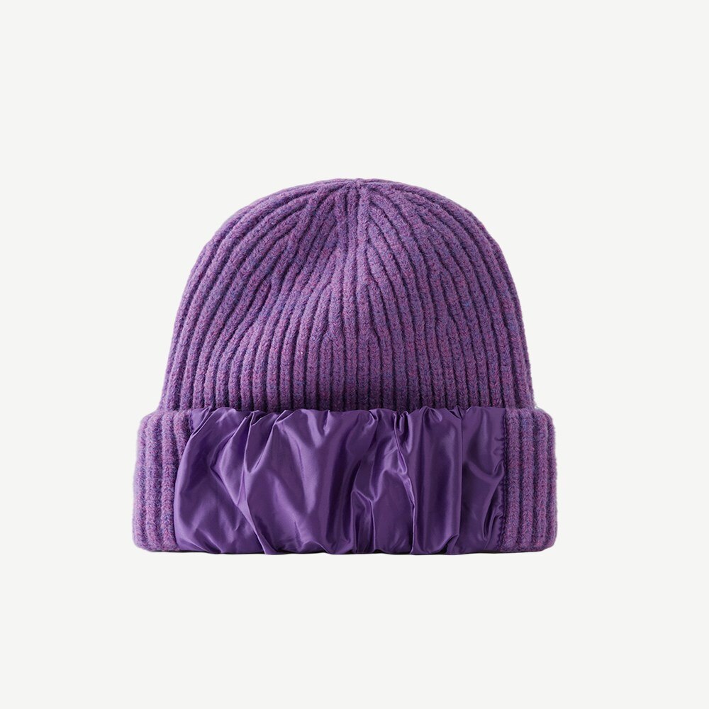 Women Korean Satin Coth Stitching Knitted Hat Fema... – Grandado