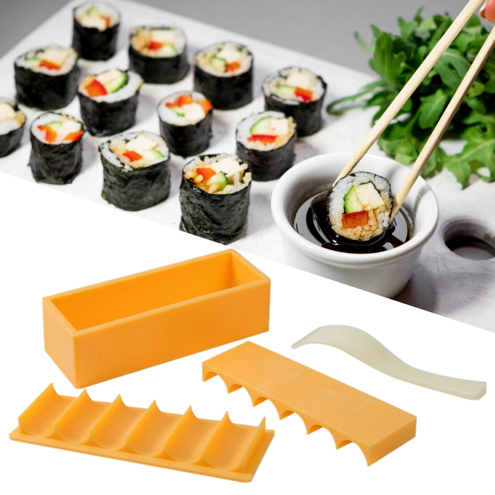 Oranje Diy Sushi Maken Kit 2 In 1 Sushi Mold Vierk... – Vicedeal