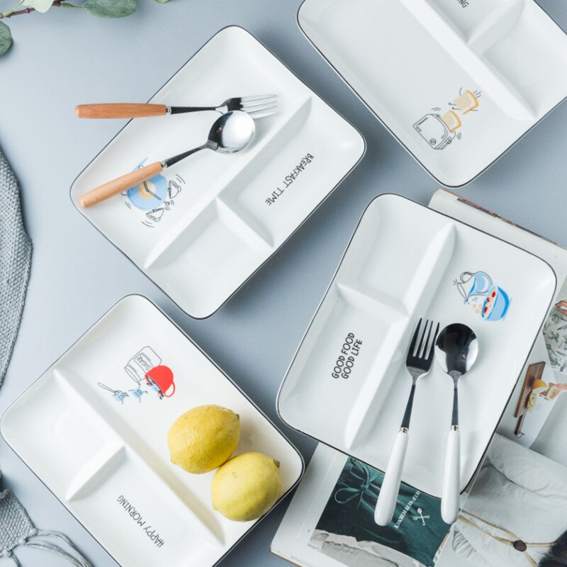 Keramische Fruit Snack Plaat Rechthoekige Divider ... – Grandado