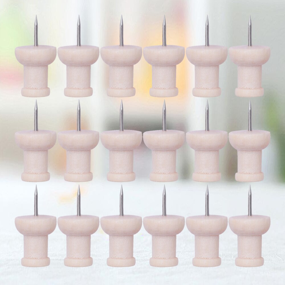 50Pcs Hout Push Pins Geometrische Houten Duim Kops... – Grandado