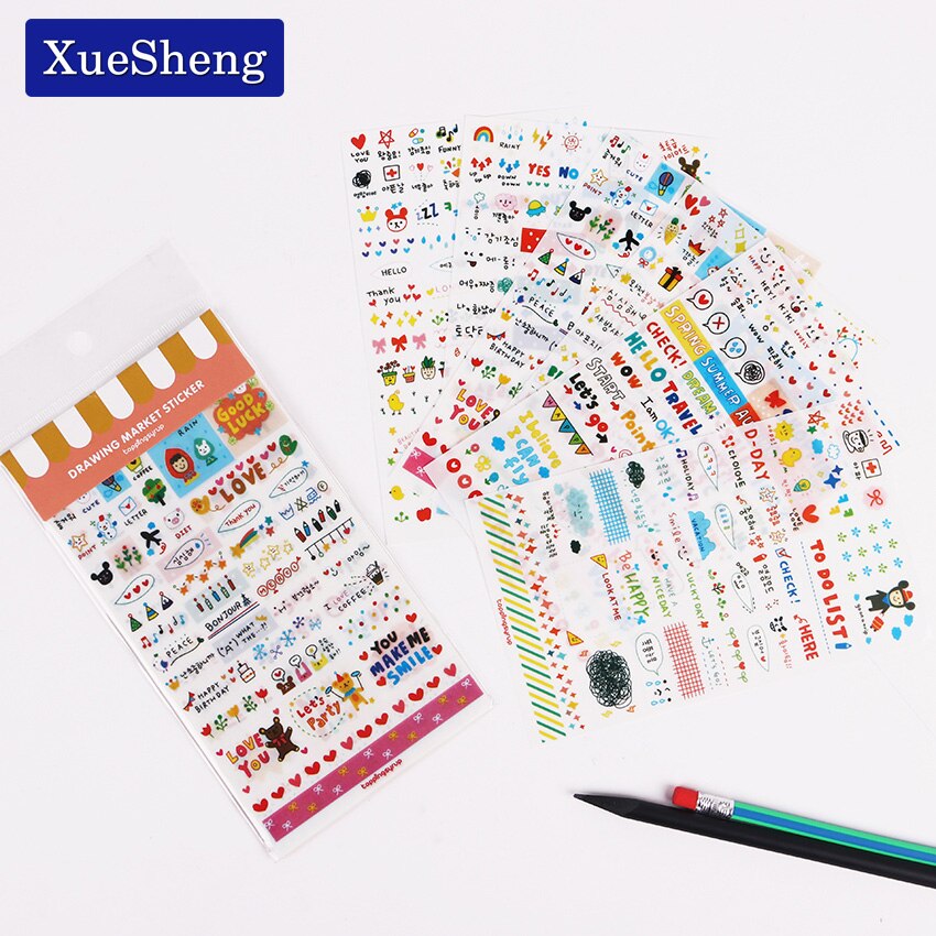 6PCS/set Kawaii Cute Drawing Market Planner Book D... – Grandado