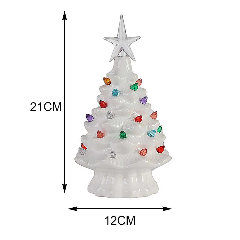 Mini Ceramic Christmas Tree with Light Desktop Dec... – Vicedeal