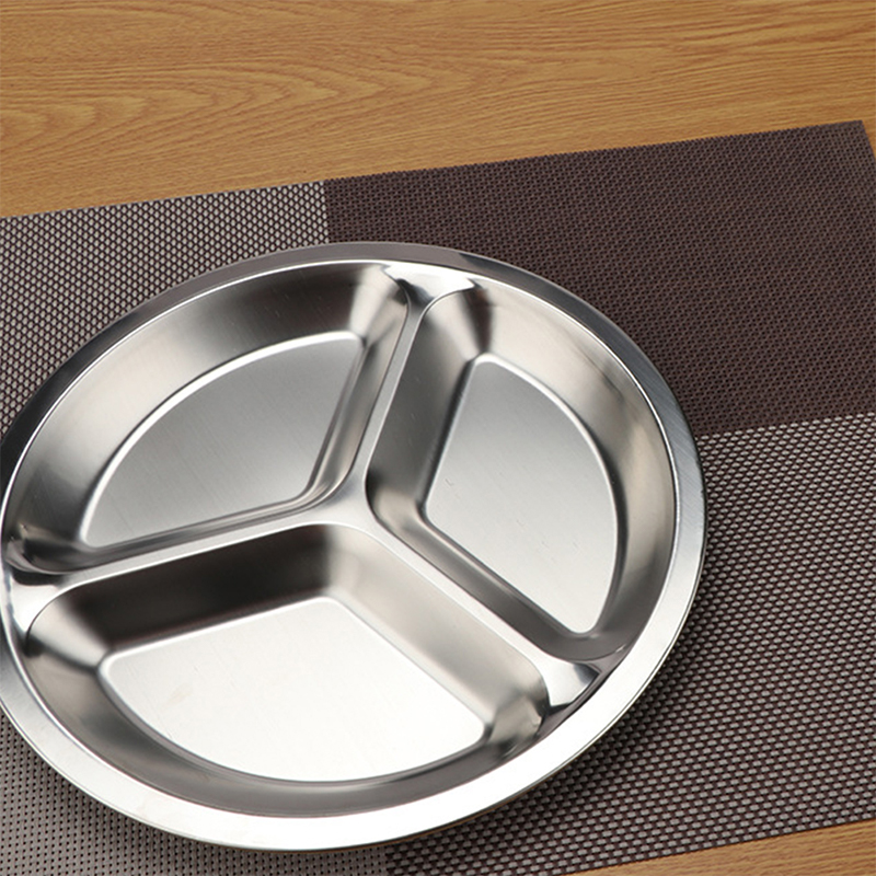Stainless Steel Dinner Plate 3 Compartment Dish Sn... – Grandado