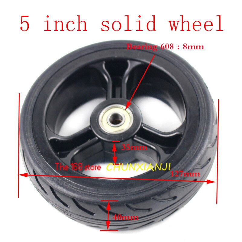 5 inch solid wheels 5'' tubeless wheel tyr... – Vicedeal